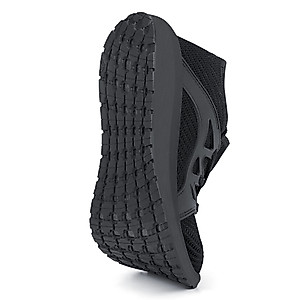 NYZNIA Womens Non Slip Running Shoes Slip On Walking Shoes Breathable Lightweight Fashion Gym Sneakers Black Size 7.5