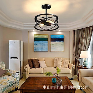 ZTGJMN 2-Light Semi Flush Mount Ceiling Light, 12-inch Industrial Modern Farmhouse Lighting Fixture with Metal Cage, Black Retro Ceiling Lampfor Hallway, Bedroom, Kitchen, Entrance