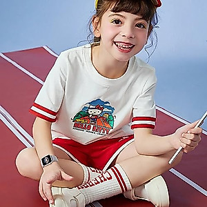 Laband Nylon Band Compatible with Kids Apple Watch Ultra Series 8 7 6 5 4 3 SE SE2,Soft Loop Strap for iWatch Boy Girl Small Wrist(Black+White+Light Grey).