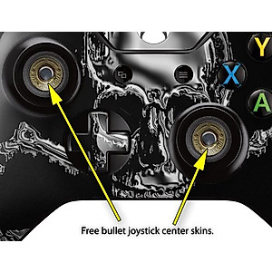 WraptorSkinz Decal Style Vinyl Skin Wrap Compatible with Xbox One Original Wireless Controller Chrome Skull on Black - (Controller NOT Included)
