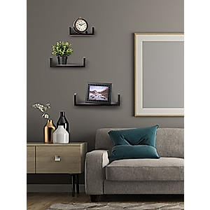 Sagler Floating Shelves Set of 3 Wall Shelves - Espresso Finish Wooden Shelves