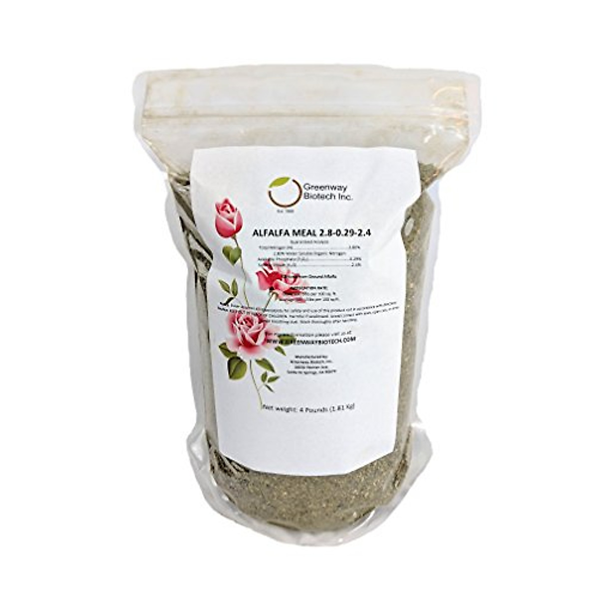 Alfalfa Meal 2.80-0.29-2.40 Organic"Greenway Biotech Brand" 4 Pounds