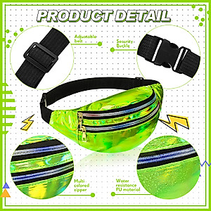 Tarpop 80s Neon Women Slouch Socks 90s Headbands Wristbands Fanny Pack Leg Warmers Sweatbands Waist Bag Women Party Costume(Green)