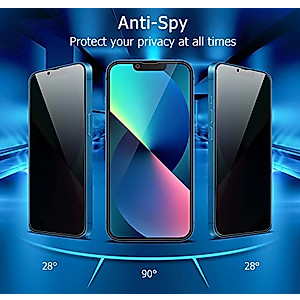 Cnarery [2 Pack] Privacy Screen Protector for iPhone 14/iPhone 13/iPhone 13 Pro, Anti Spy Tempered Glass with Alignment Frame Full Coverage Easy Installation Anti-peeping