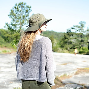 KANUT SPORTS Denali Boonie Sun Hat with Wide Brim Foldable for Fishing Hiking,Hunting, Golf Summer Hat for Men and Women(Olive Green,Large)