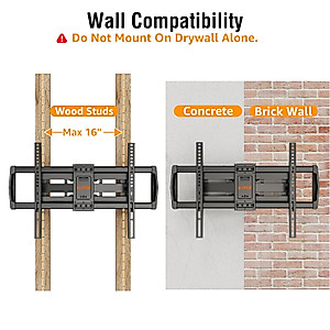 ELIVED TV Wall Mount for Most 42-82 Inch Flat Curved TVs, Full Motion Wall Mount TV Bracket Swivel and Tilt TV Mount with Articulating Arms, Fits 12"-16" Wood Studs, Max VESA 600x400mm, 100 lbs