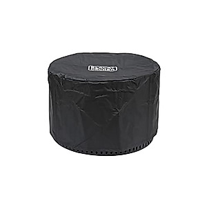 BLACK + DECKER 25" D Smokeless Large Wood Burning Fire Pit Black Powder Coated Steel with Base Easy Set up Patio Bonfires at Home Includes Base and Fabric Cover