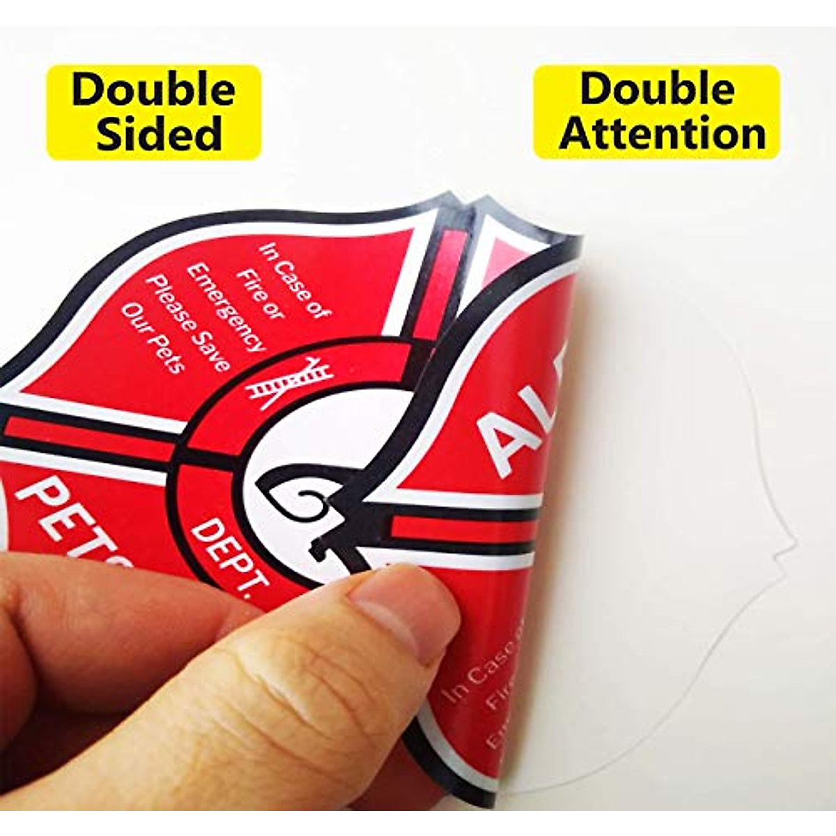 Pet Alert Sticker, Double-Sided, 6 Rescue Pet Decals, Pet Alert Stickers for House Home Window Pet Door-Emergency Pet Kit, UV Resistant-Waterproof