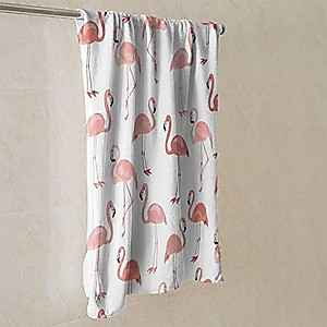 Pink Flamingos Hand Face Towels Microfiber Towels Soft Bath Towel Absorbent Hand Towels Multipurpose for Bathroom Hotel Gym and Spa Set Towel(27.5×15.7in)