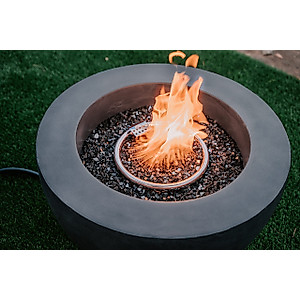 Kante 25" Diameter Round Concrete/Metal Outdoor Propane Gas Smokeless Bowl Patio Heater, Fire Pit Table 50,000 BTU & Weather Resistant Cover, Charcoal