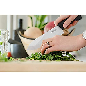 SENDAIST Set of 3 Sharp Ceramic Kitchen Knives With Anti-slip handle & sheath – 6” Chef Knife, 5” Utility Knife and 3'' Fruit Knife