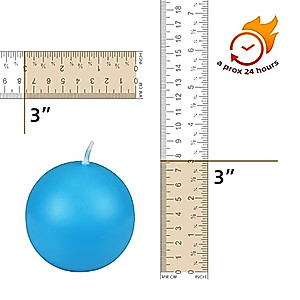 Zest Candle 6-Piece Ball Candles, 3-Inch, Turquoise