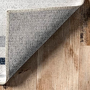 nuLOOM Camila Machine Washable Lunar Eclipse Ultra Thin Area Rug, 4' x 6', Grey