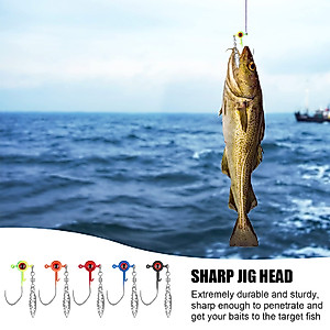 50 Pieces Crappie Jig Heads Kit, Fishing Jig Head Hook Fishing Lure Jig Head with Eye Ball 1/16 OZ Head Jig Hook Lure with Spinner Blade Outdoor Fishing Tackle for Saltwater Freshwater Fishing