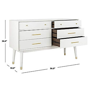 Safavieh Couture Home Madden Modern Retro White 6-drawer Dresser