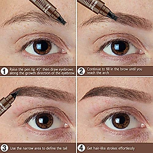 iMethod Eyebrow Pen - Upgrade Eyebrow TattooPen, Eyebrow Makeup, Long Lasting, Waterproof and Smudge-proof, Dark Brown