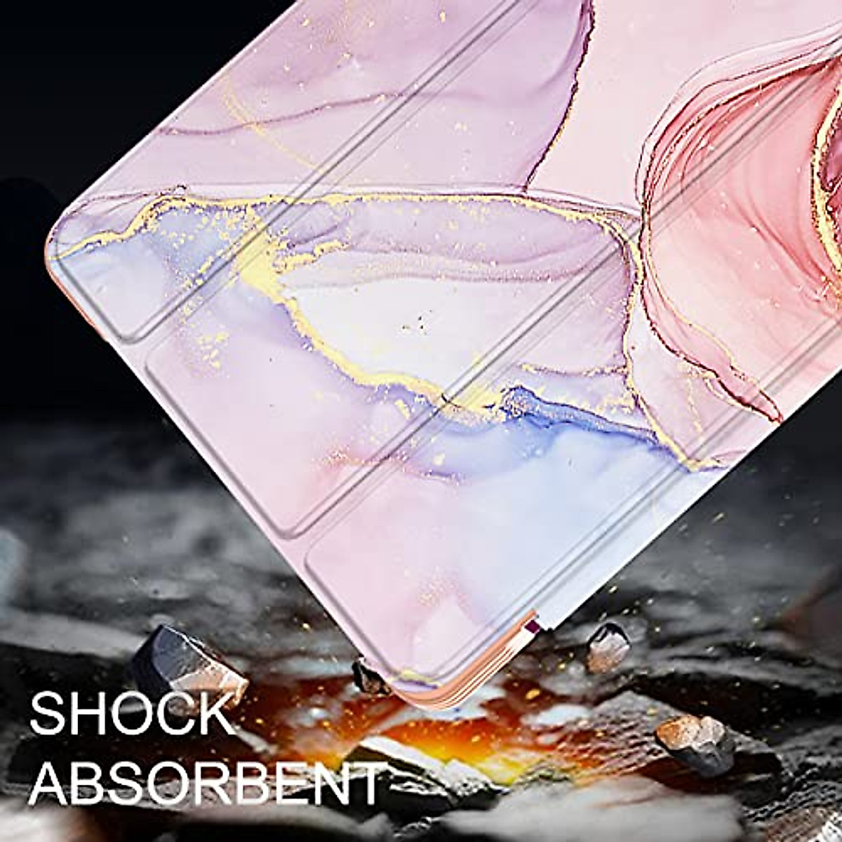 PIXIU Folio Case for Galaxy Tab A7 Lite 8.7" 2021,Heavy Duty Trifold Stand PU Leather Smart Cover for Samsung Galaxy Tab A7 Lite SM-T225/T220 Marble