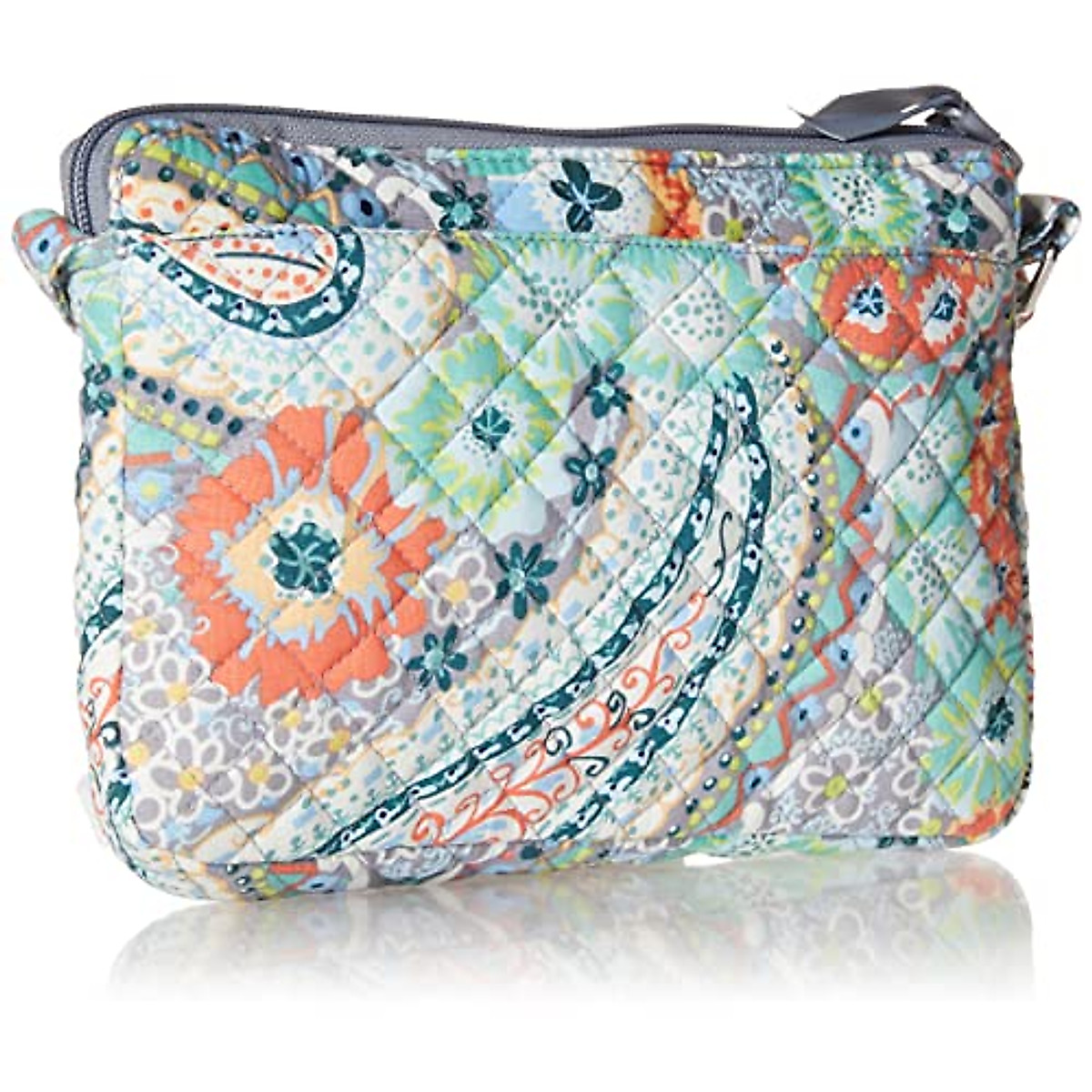 Vera Bradley Women's Cotton Little Hipster Crossbody Purse With RFID Protection, Citrus Paisley - Recycled Cotton, One Size