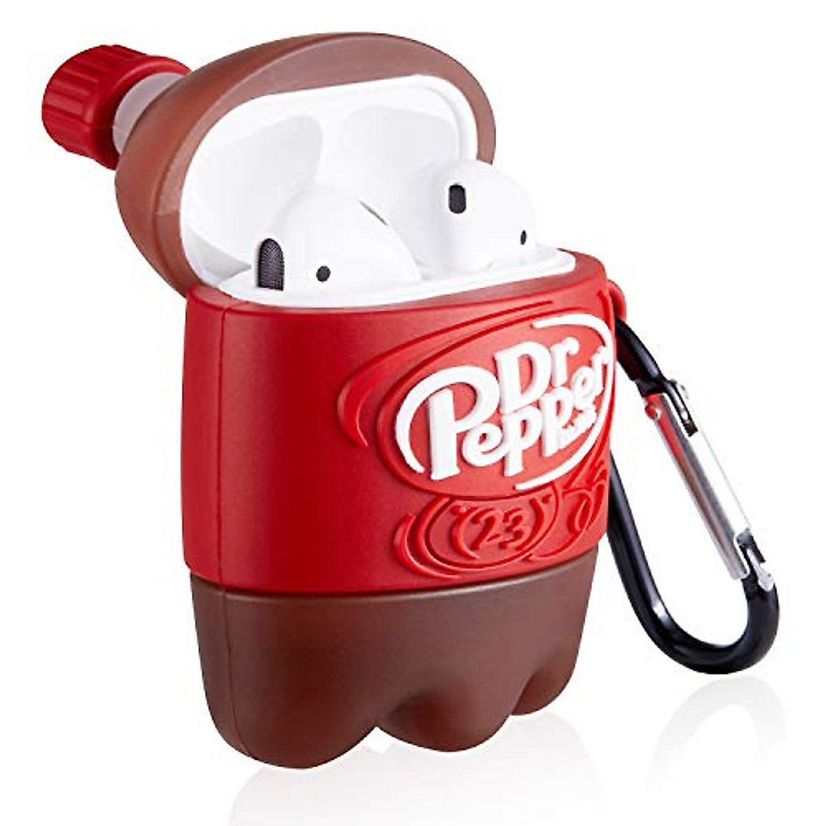 JoySolar for Airpod 1&2 Case, Cute Cartoon 3D Soft Silicone Air Pods Funny Cover, Kawaii Fun Cool Keychain Design Shell, Drink Fashion Stylish Girls Kids Teens Women Cases for Airpods (Red Pepper)