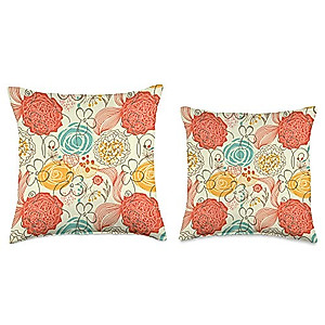 Pioneer Country Farm For Woman Vintage Turquoise Floral Throw Pillow, 18x18, Multicolor