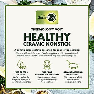 GreenPan Healthy Ceramic Nonstick Reversible Waffle Plates for 6-in-1 Contact Grill and Griddle, Dishwasher Safe, PFAS-Free
