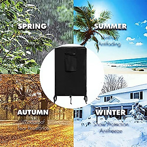 Skyour Fire Column Cover 21in Waterproof Outdoor Gas Propane Burning Fire Bowl Column Cover Patio Fire Firepit Table Covers for Square/ Round Fire Column (21.7x21.7x34.6in)