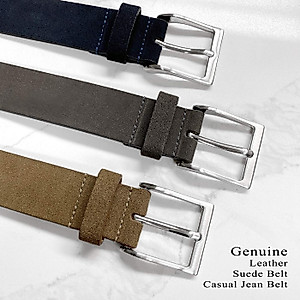 41101 Genuine Leather Suede Belt casual Jean Belt 1-1/2"(38mm) wide (Tan, 36)