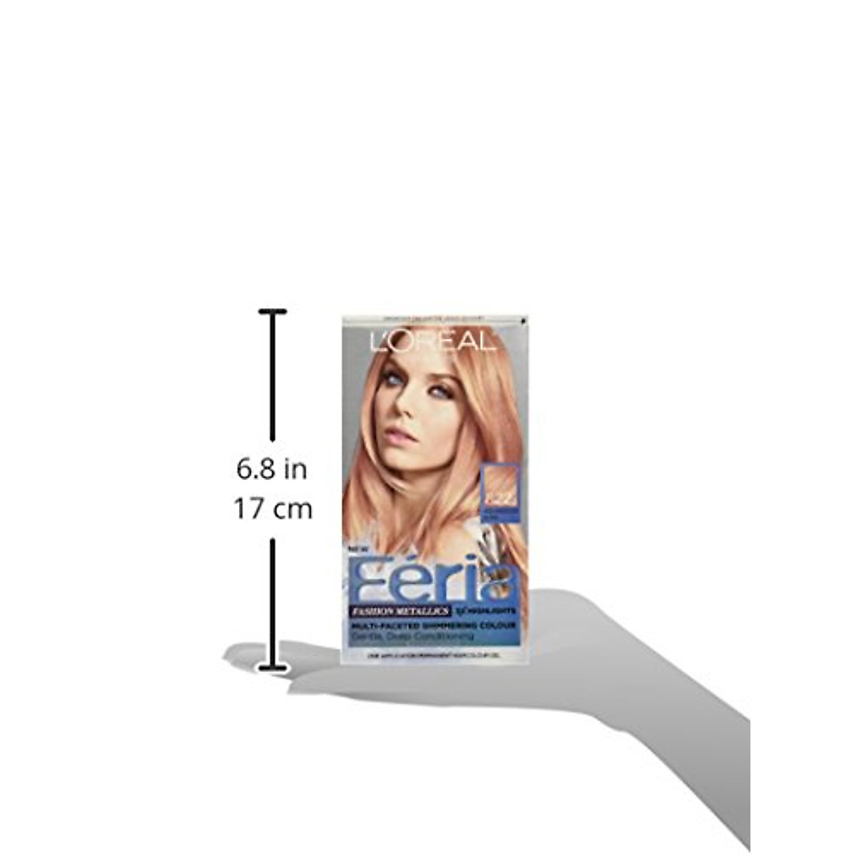 L'Oreal Paris Feria Multi-Faceted Shimmering Permanent Hair Color, 822 Rose Gold (Medium Iridescent Blonde), Pack of 1, Hair Dye