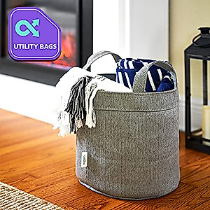 Coolaroo 2-Pack Medium & Large-Utility Grocery and Storage Bin Bags, Steel Grey