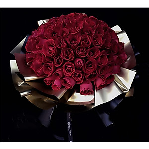 NatureMan 20 Sheets two-color Double Sided Flower Wrapping Paper,Florist Bouquet Supplies,Waterproof Floral Wrapping Paper,DIY Crafts,Gift Packaging or Gift Box Packaging Paper22.8X22.8 Inch (Black)