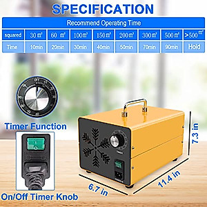 20000mg/h Ozone Machine Generator for Odor Removal Ozonator O3 Machine for Home Car Office Large Room