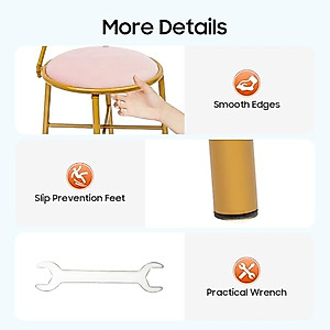 Pink Butterfly Dressing Chair Makeup Chair, Velvet Cushion Deep Gold Metal Frame Chair Lounge Dresser Chair with Bow Backrest and Velvet Cushion Used for Bedroom Home Garden Living Room(Light Pink)