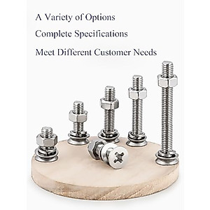 COYOUCO 200PCS M5X6/8/10/12/14Mm Flat Head Machine Screw Cross Recessed Threaded Countersunk Screw Bolt Nuts Flat Lock Washer201stainless Steel,M5*12 200