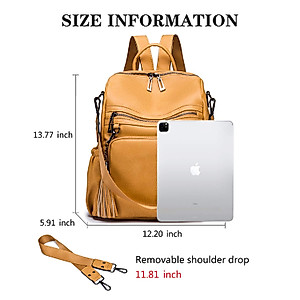 Roulens Women's Fashion Backpack Purses,Large Travel Backpack For Women Leather Design Ladies College Shoulder Bags