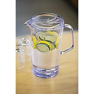 Service Ideas 10-00403-000 Cold Beverage Pitcher with Lid, 64 Ounces, 1.9 Liter, BPA-free, Stanley Commercial, Clear