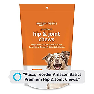 Amazon Basics Premium Dog Hip & Joint Supplement Chews with EPA and DHA, Chicken Liver Flavor, 120 Count (Previously Solimo)