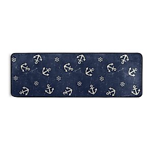 ALAZA Vintage Navy Anchor and Steering Wheel Runner Area Rug Non Slip Floor Mat for Hallway Entryway Living Room Bedroom Dorm Home Decor 72x24 inches