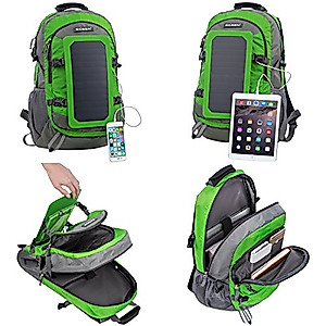 Solar Charger Backpack with 7 Watts Solar Panel for Smart Cell Phones Survival Gear