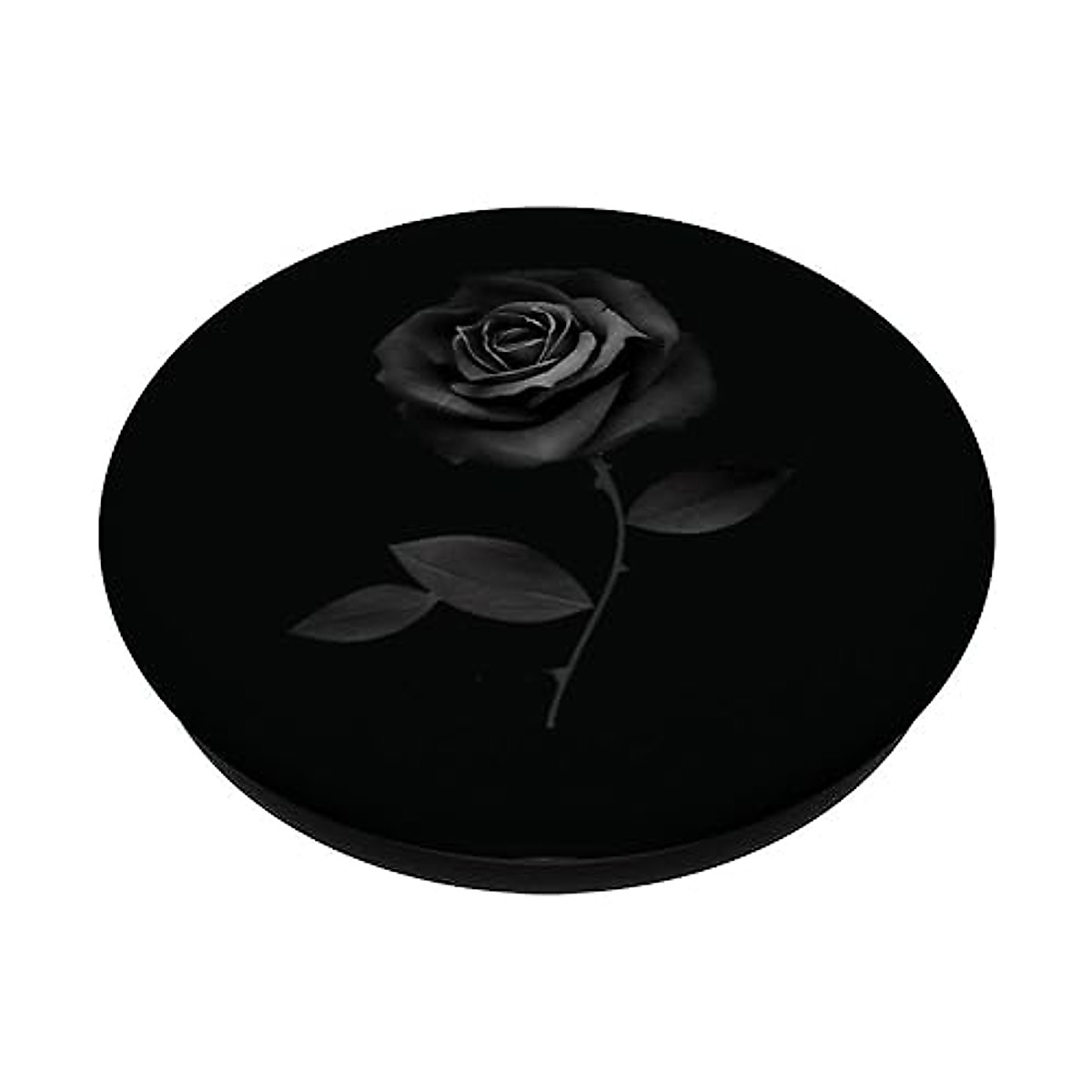 Beautiful Black Rose Flower Silhouette PopSockets PopGrip: Swappable Grip for Phones & Tablets PopSockets Standard PopGrip