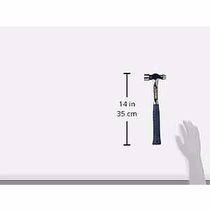 Estwing Ball Peen Hammer - 16 oz Metalworking Tool with Forged Steel Construction &amp; Shock Reduction Grip - E3-16BP , Blue