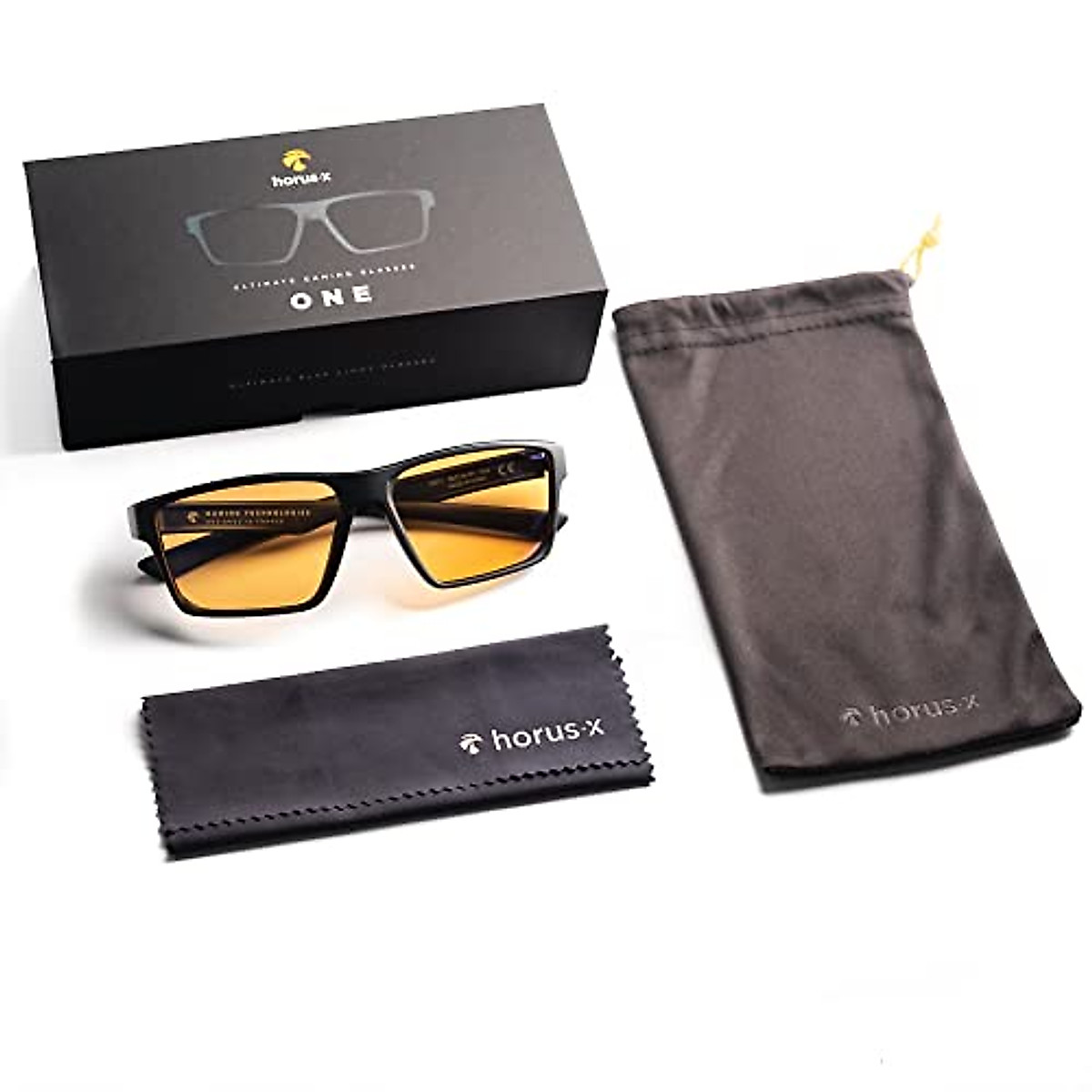 Horus X • Blue Light Blocking Gaming Glasses - Professional Screen Filter Anti Glare Fatigue Eyestrain Men and Women | Amber
