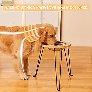 Yangbaga Elevated Dog Bowl for Large Dogs,16.3in High Extra Large Dog Bowl Stand,Comes with a Stainless Steel Bowl with Capacity of 2L Water or 2.2LBs of Dog Food