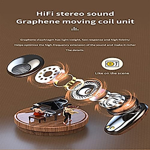 Alarthi Wireless Earbuds,Retro Headphone,Charge for Mobile Phones,Bluetooth 5.2,Mirror LED Digital Display Earbuds,IPX6 Waterproof,HiFi Stereo Earphones for Sports and Game