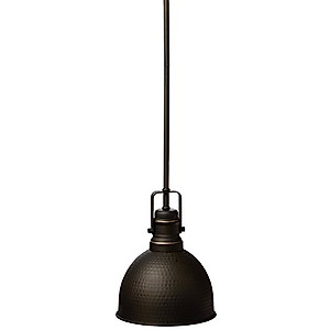 Westinghouse Lighting 6345600 One-Light Mini Pendant Hammered Oil Rubbed Bronze Finish with Highlights