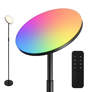 Aiwglenten LED Floor Lamp, Color Changing&24W/3000LM Sky Torchiere Floor Lamp,2700-6500K Stepless Color Temperature and Music Sync with Remote Control for Gaming Room Office Bedroom and Living Room