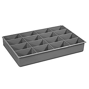 Durham 124-95-16-IND Large, Polypropylene, 16 Compartment Insert, Gray