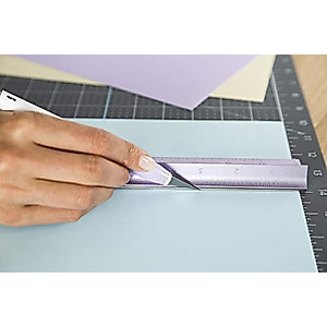 Cricut Metal Ruler - Safety Cutting Ruler for Use with Rotary Cutters, Cricut TrueControl knife, Xacto knife - Great For Quilting, Scrapbooking, Crafting and Paper Cutting - 18", [Lilac]