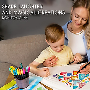 Zenacolor 40 Fabric Markers Pens Set - Non Toxic, Indelible and Permanent Fabric Paint - Fine Point Tip Textile Marker Pen