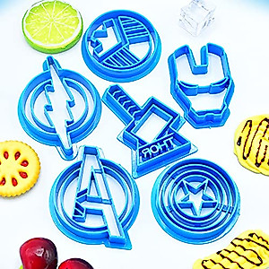 Crethinkaty Plastic Cookie Cutters,6 Pieces Fondant Cutter Set,Cartoon Biscuit Cutter,Cartoon Cookie Impression Cutter,Sugar Craft Cake Decoration