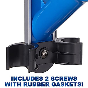 ZOMOFEW Pool Cleaning Accessory Holder, Blue, 5-in-1 Design, Holds Brushes, Nets, Vacuum Cleaners, Poles, Weatherproof